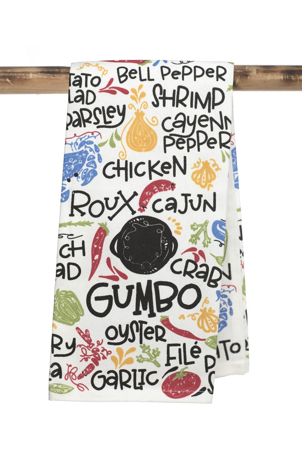 Gumbo Words Towel - New Orleans School of Cooking